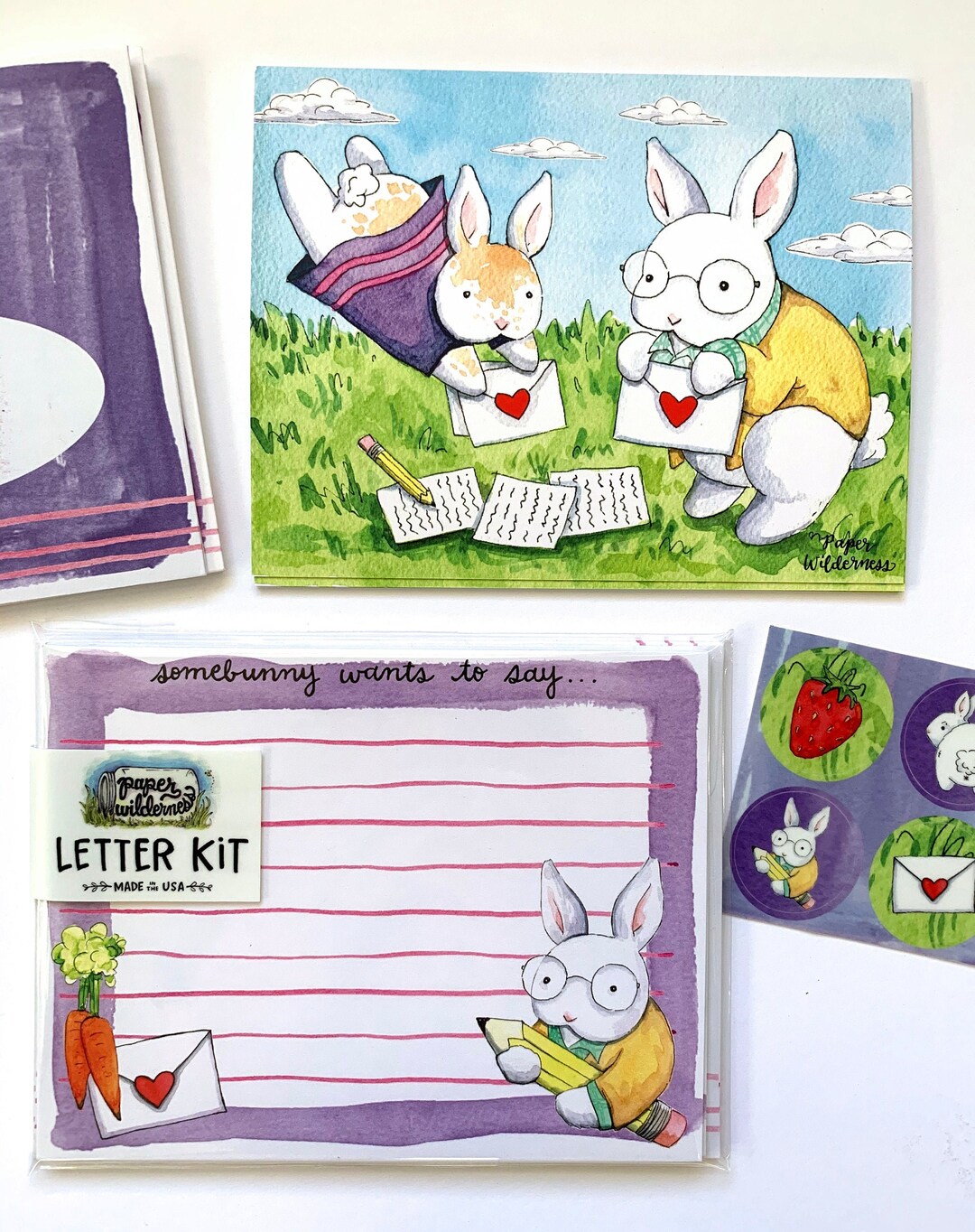 Bunny Letter Writing Kit Rabbit Stationery Set Snail Mail Kit - Etsy