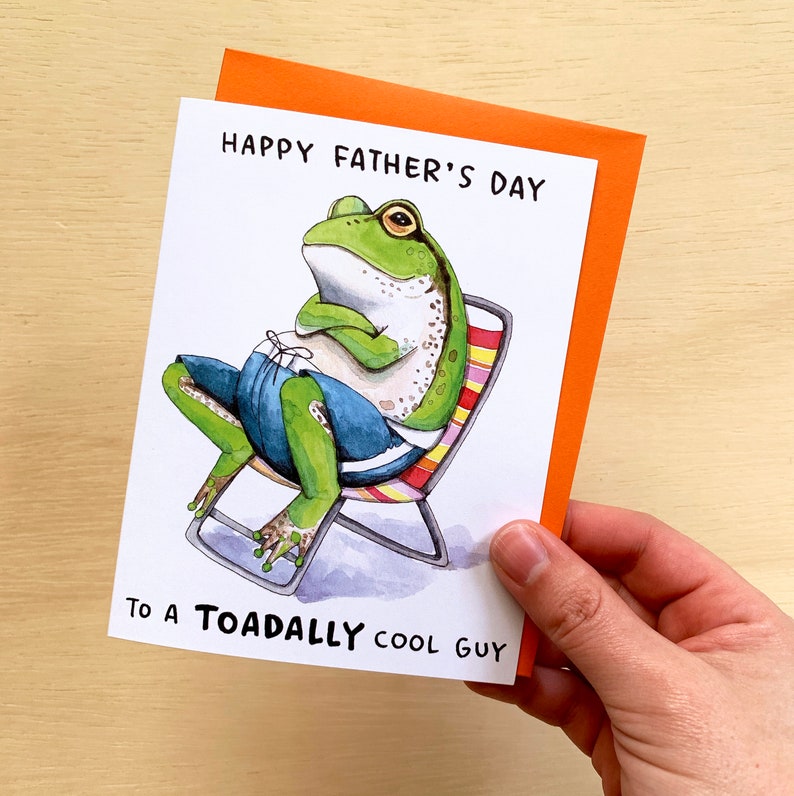 Toadally Cool Guy Toad Frog Dad Father's Day Card - Etsy