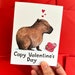 Capy Valentine's Day Capybara Happy Vday Love Card - Etsy