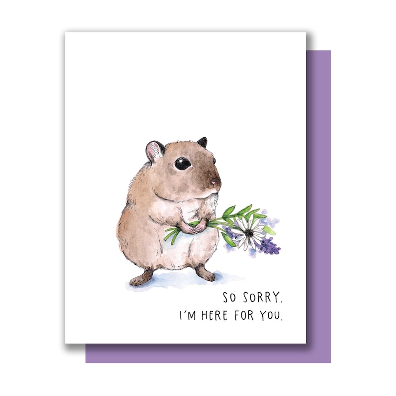 So Sorry I'm Here for You Sympathy Mouse Card - Etsy