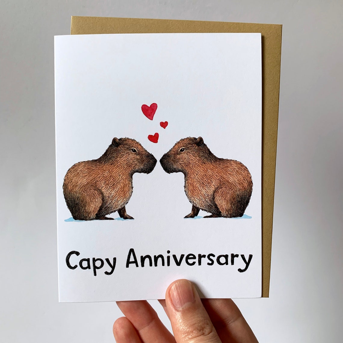 Happy Capy Anniversary Capybara Love Card - Etsy