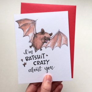 I'm Batsh!t Crazy About You Bat Valentine Love Card - Etsy