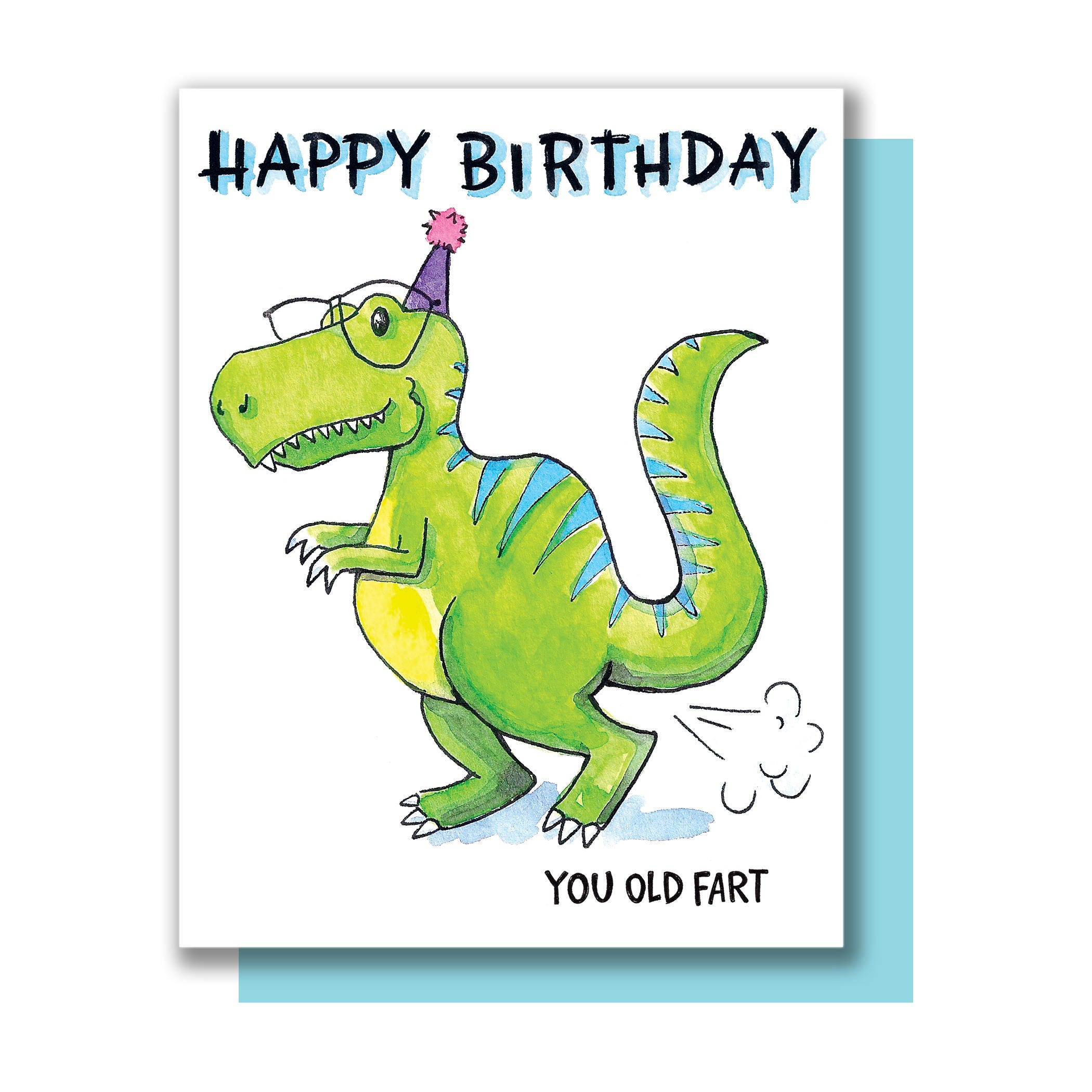 Happy Birthday You Old Fart Dinosaur T-rex Card - Etsy UK