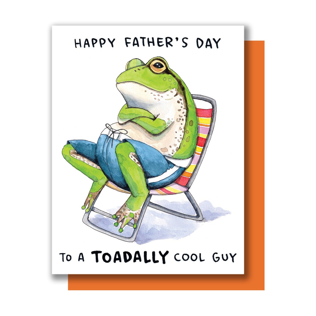 Toadally Cool Guy Toad Frog Dad Father's Day Card - Etsy