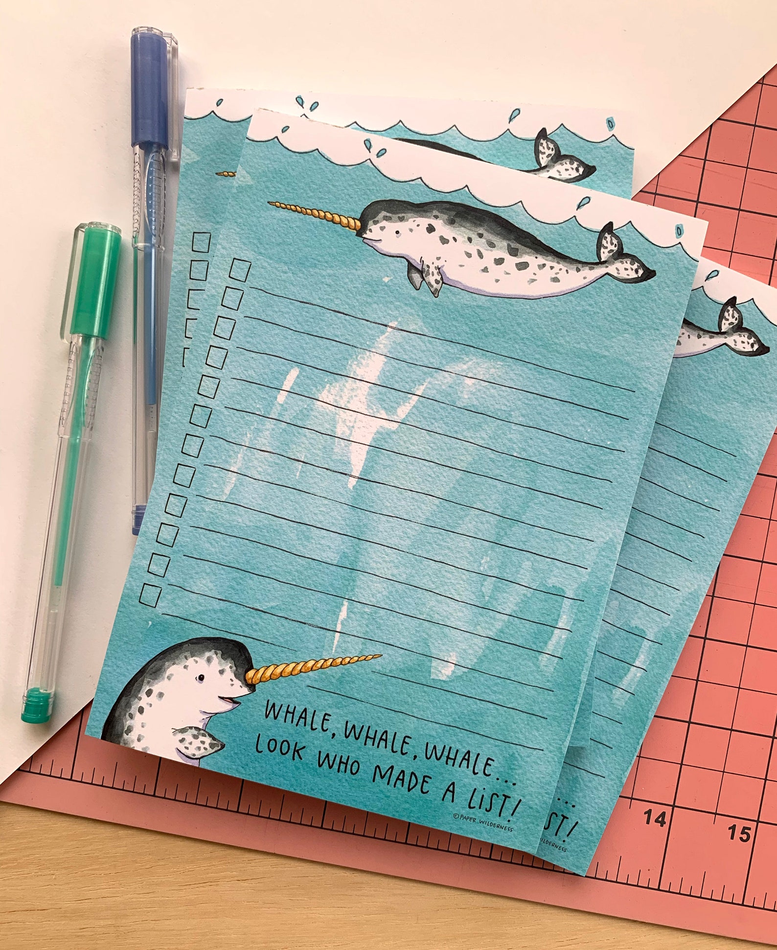 Narwhal Notepad Checklist Whale List Pad Notes - Etsy