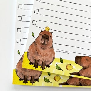 Don't Worry Be Capy Capybara Notepad Checklist Notes - Etsy