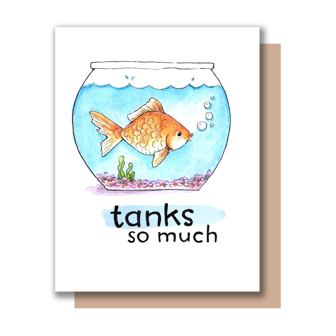 Tanks so Much Thank You Goldfish Thanks Fish Tank Card - Etsy