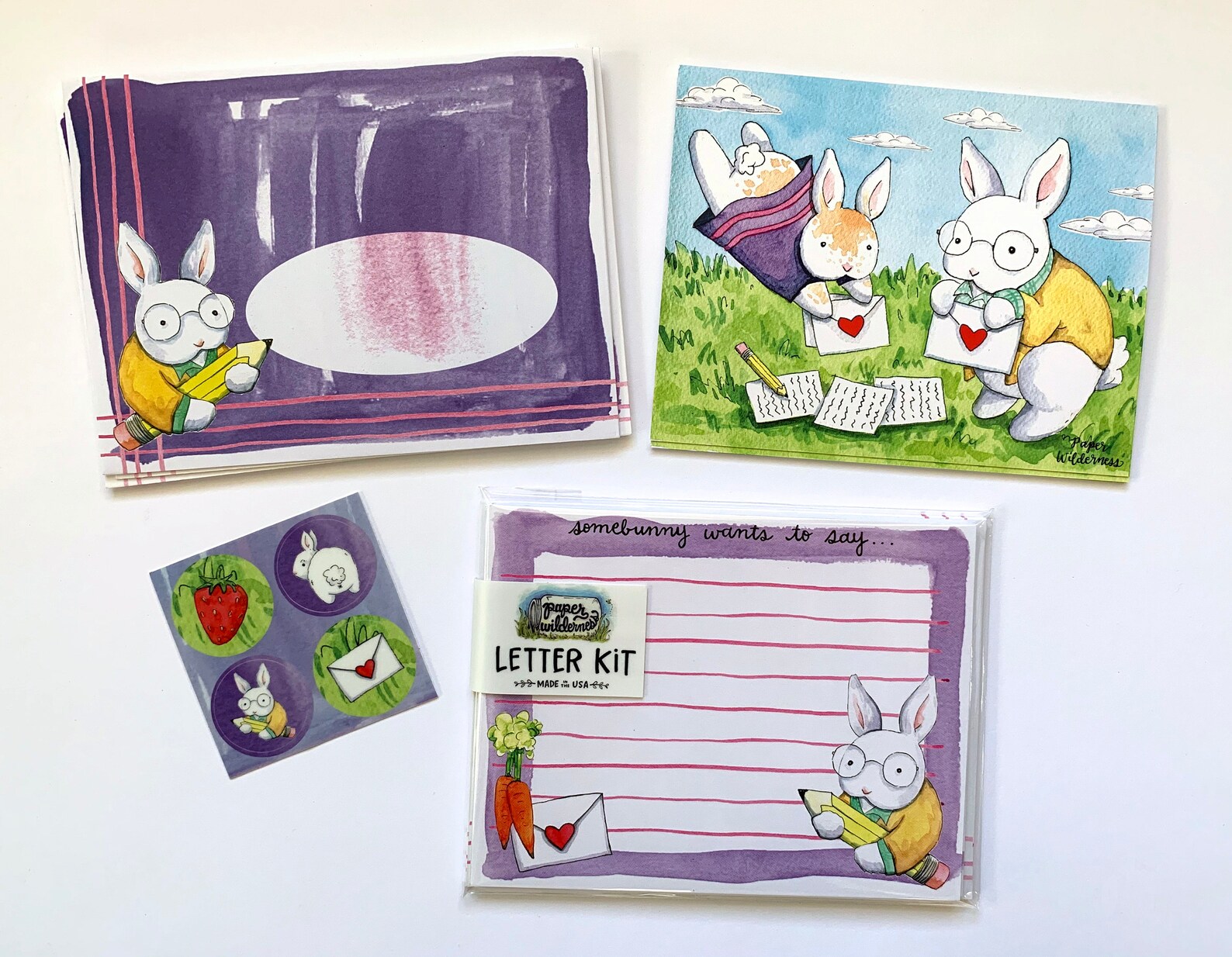 Bunny Letter Writing Kit Rabbit Stationery Set Snail Mail Kit - Etsy