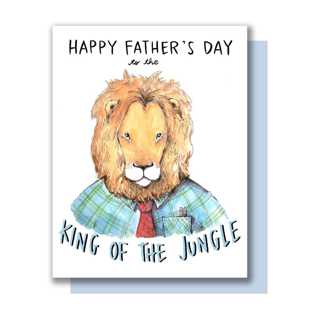 Happy Father's Day to the King of the Jungle Lion Card Dad's Day - Etsy