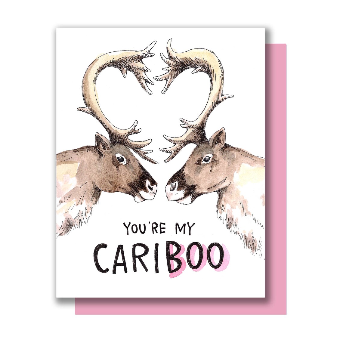You're My Cariboo Caribou Valentine Love Card - Etsy