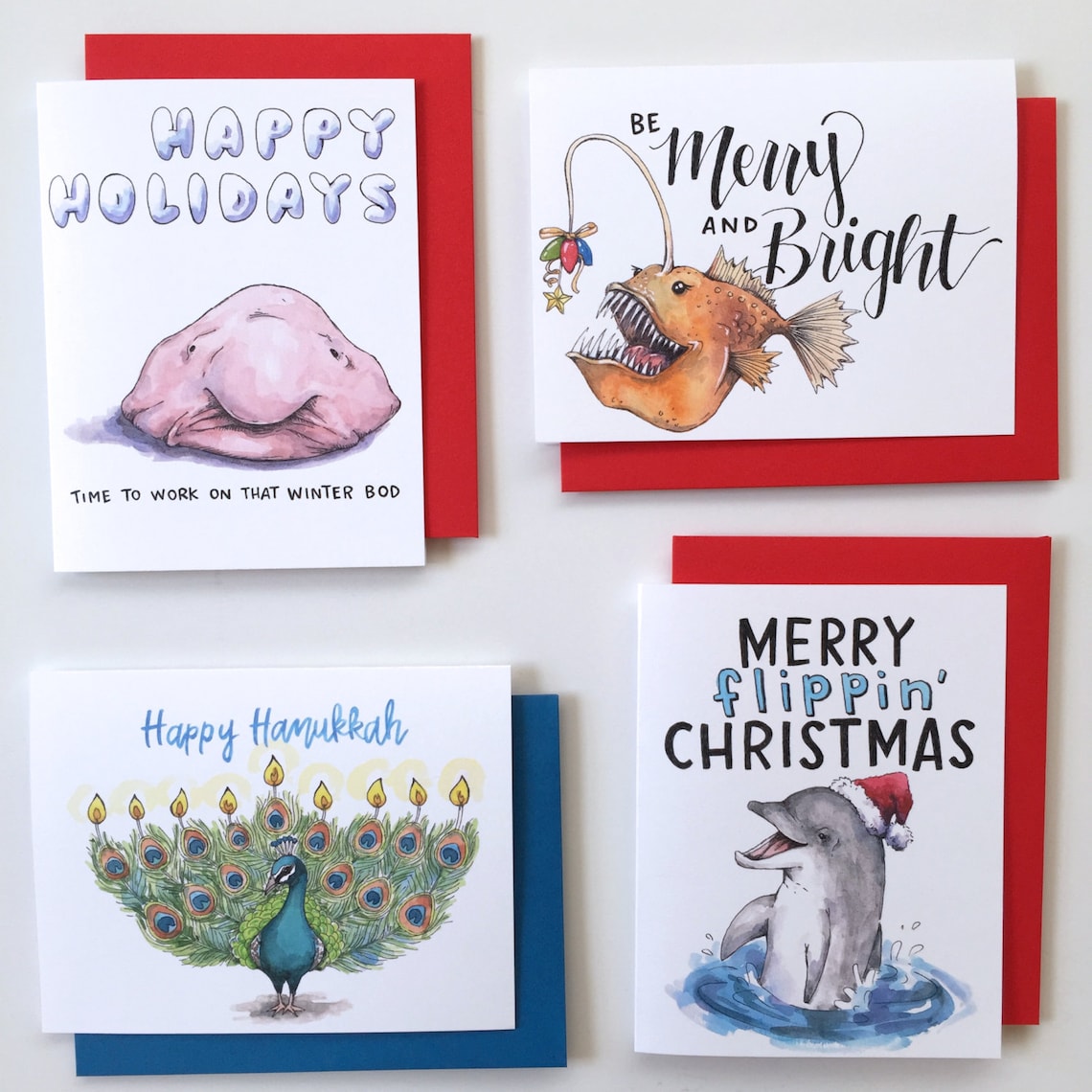Christmas Hanukkah Holiday Greeting Card Boxed Set 8 Cards 8 Envelopes ...