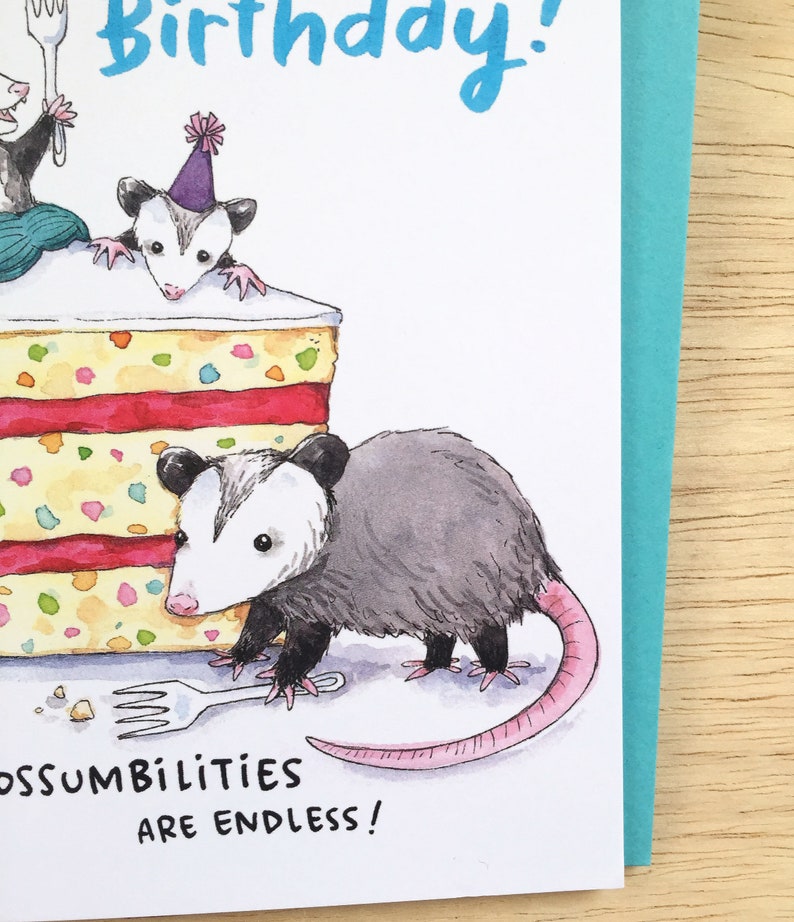 Possibilities Are Endless Opossum Happy Birthday Possum Card - Etsy