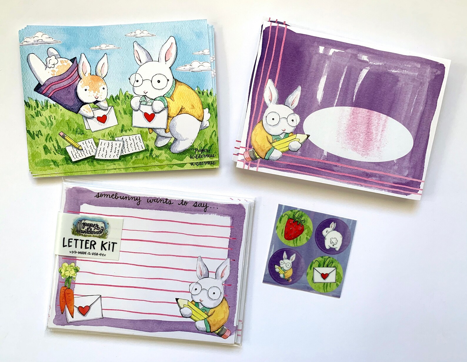 Bunny Letter Writing Kit Rabbit Stationery Set Snail Mail Kit - Etsy