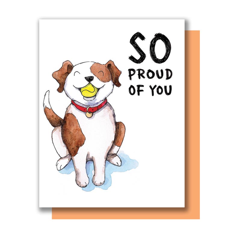 So Proud of You Puppy Dog Congrats Graduation Card - Etsy
