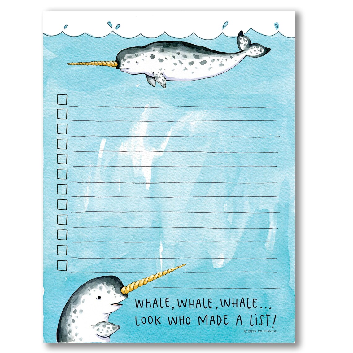 Narwhal Notepad Checklist Whale List Pad Notes - Etsy
