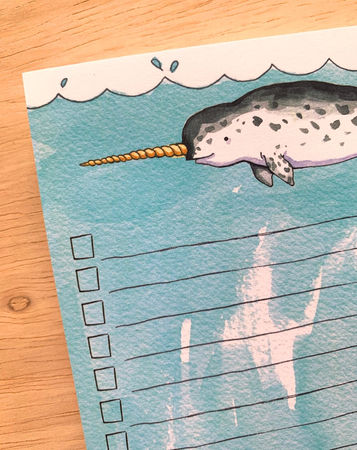 Narwhal Notepad Checklist Whale List Pad Notes - Etsy