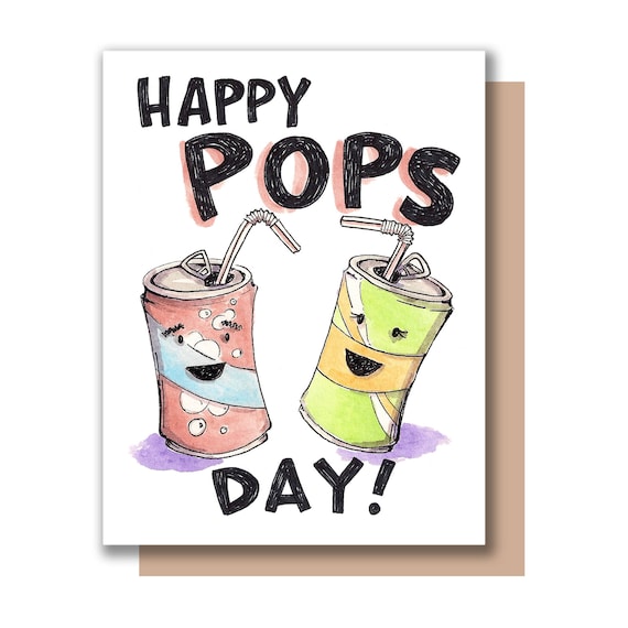 Happy Pop's Day Happy Father's Day Dad Soda Pop Card | Etsy