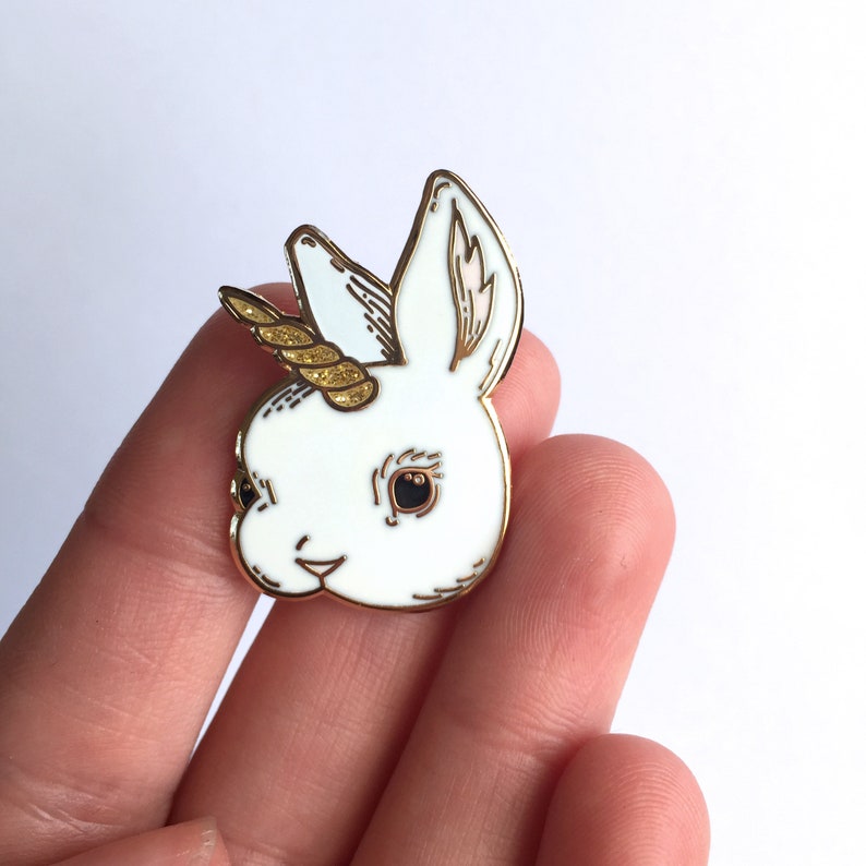 Bunicorn Bunny Unicorn Hard Enamel Pin Gold Glitter Unicorn | Etsy
