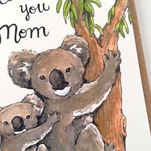 Love You Mom Mother and Baby Koala Mother's Day Card - Etsy