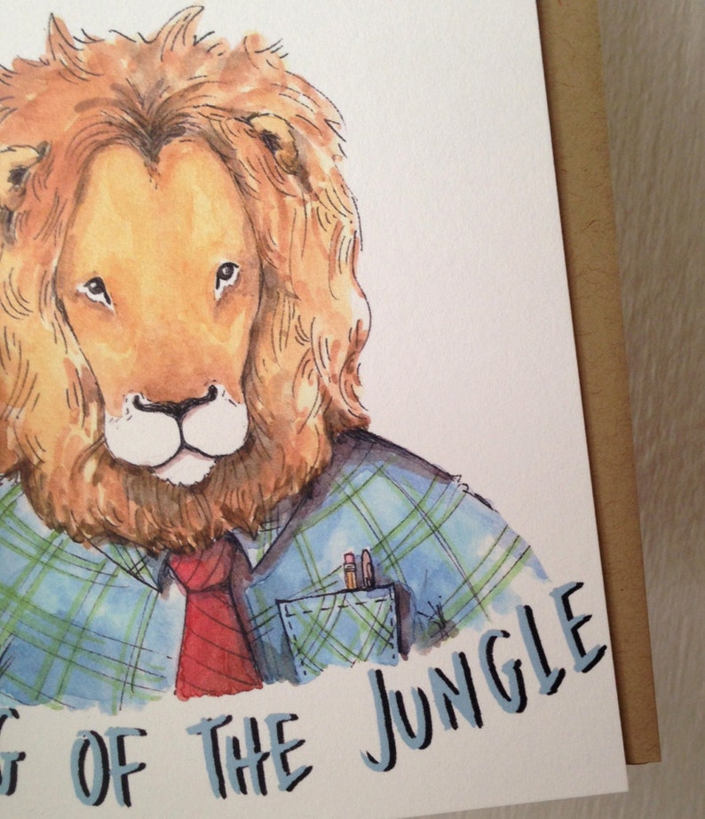 Happy Father's Day to the King of the Jungle Lion Card Dad's Day - Etsy