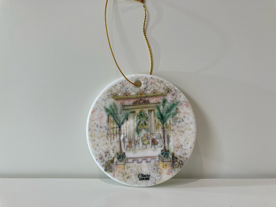The Ritz Hanging Ornament, Fine Bone China Illustrated Christmas ...