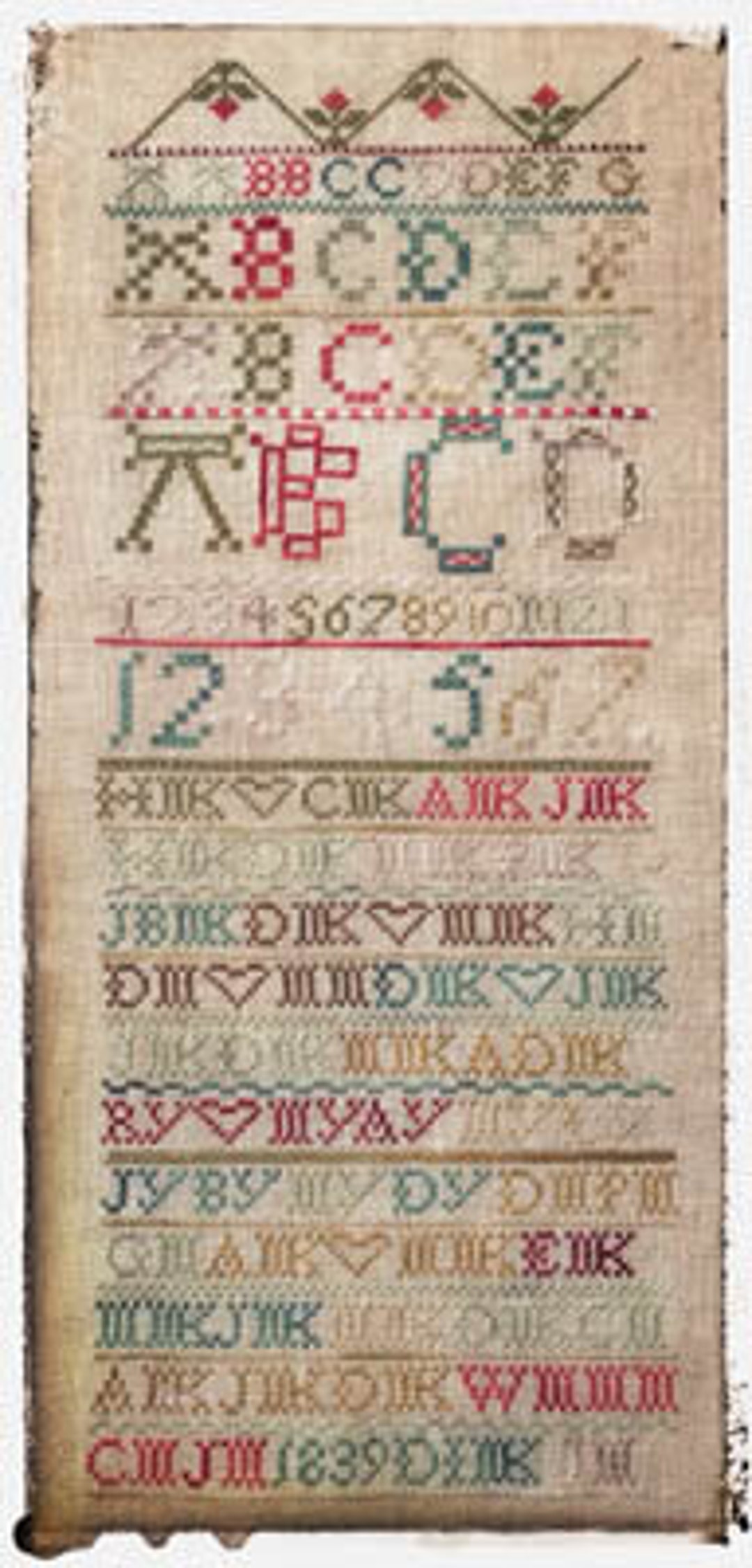 Antique Family Sampler 1839 Lucy Beam Cross Stitch Chart - Etsy