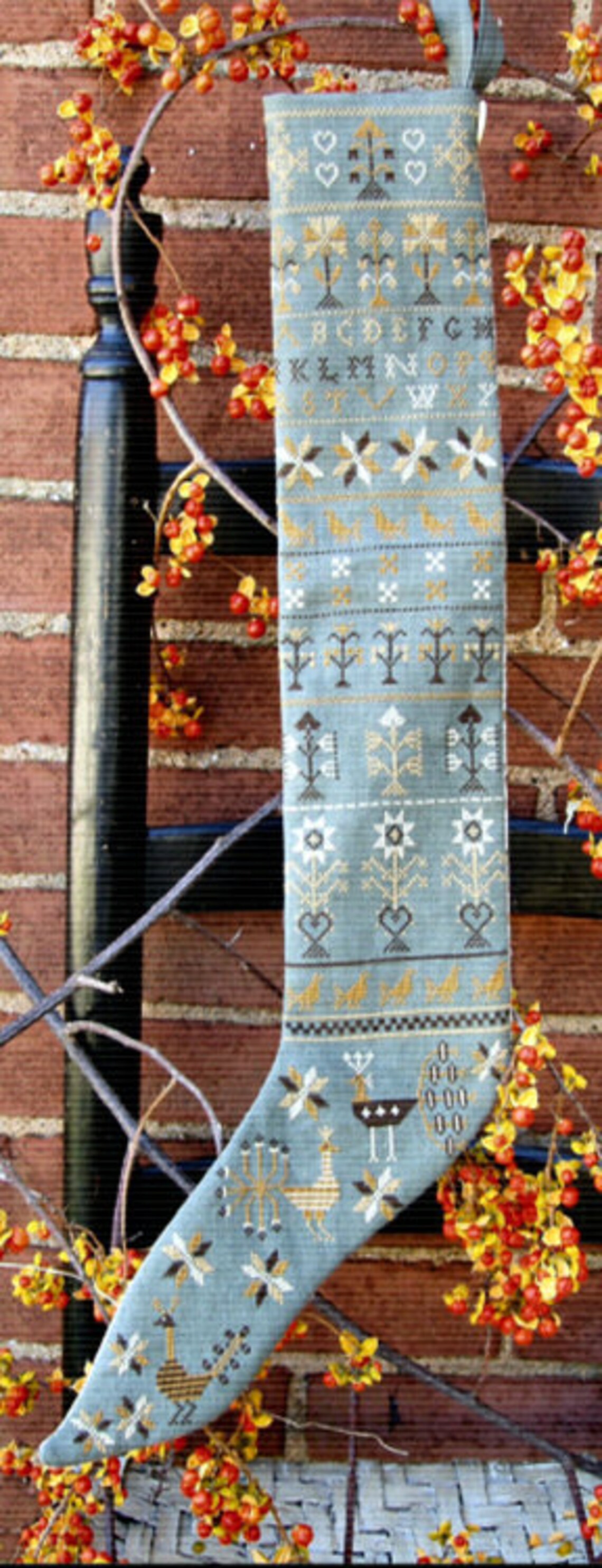 Skating Santa Stocking - Carriage House Samplings - Chart Only - Etsy