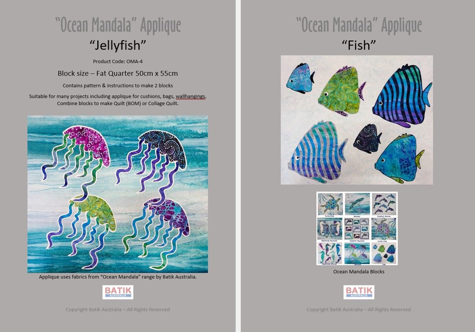 Jellyfish and Fish by Batik Australia - Quilt Pattern - Etsy UK