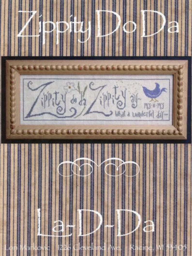 Zippity Do Da - La-d-da - Cross Stitch Chart - Etsy