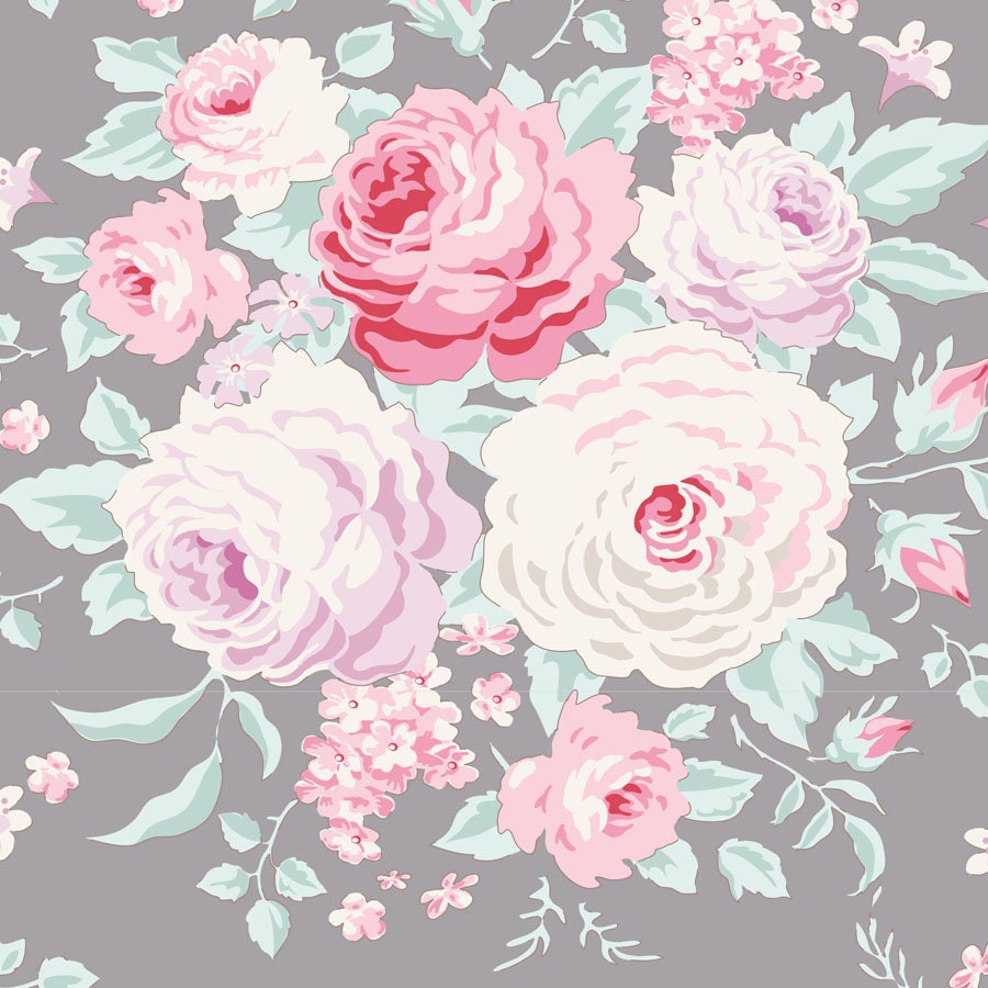 Tilda Old Rose Lydia Grey 100206 Fat Quarter Etsy