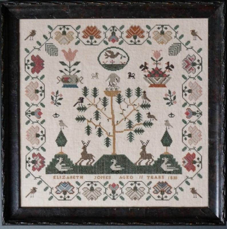 Elizabeth Jones Sampler La-d-da Cross Stitch Chart | Etsy