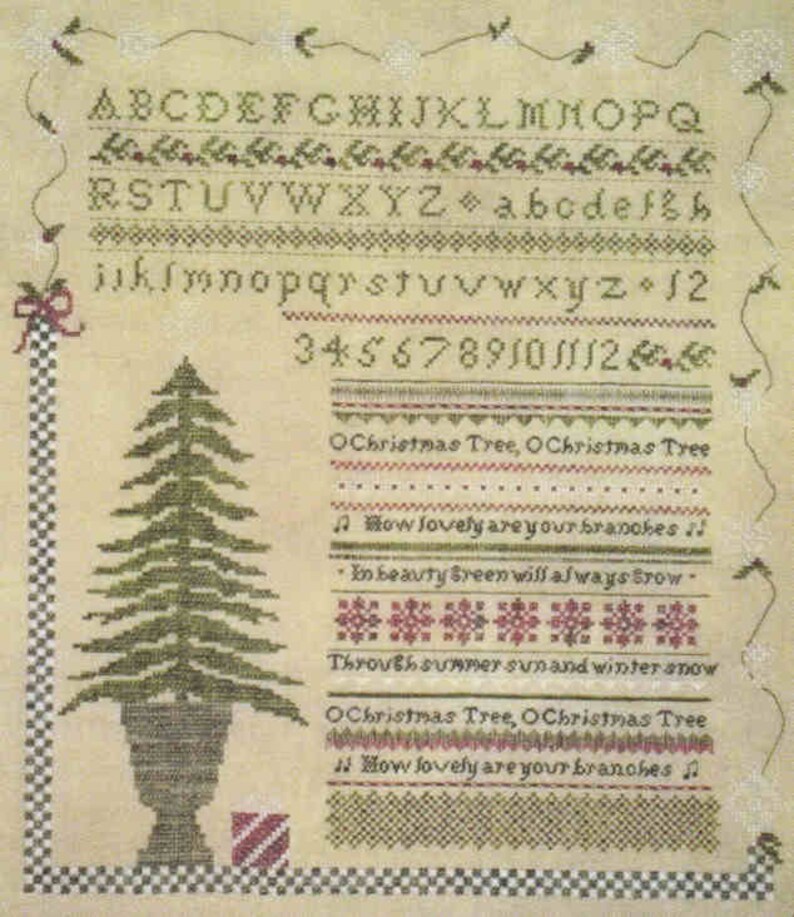 O Christmas Tree Samplers Not Forgotten Cross Stitch Chart - Etsy