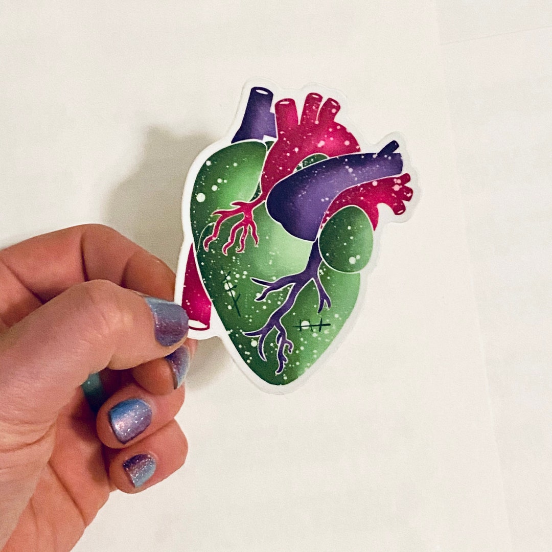 Zombie Anatomical Heart Die Cut Sticker Waterproof Vinyl Small Medical ...