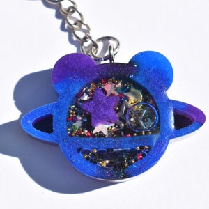 Cosmic Planet Shaker Keychains Space Saturn Planet With Stars Fidget ...