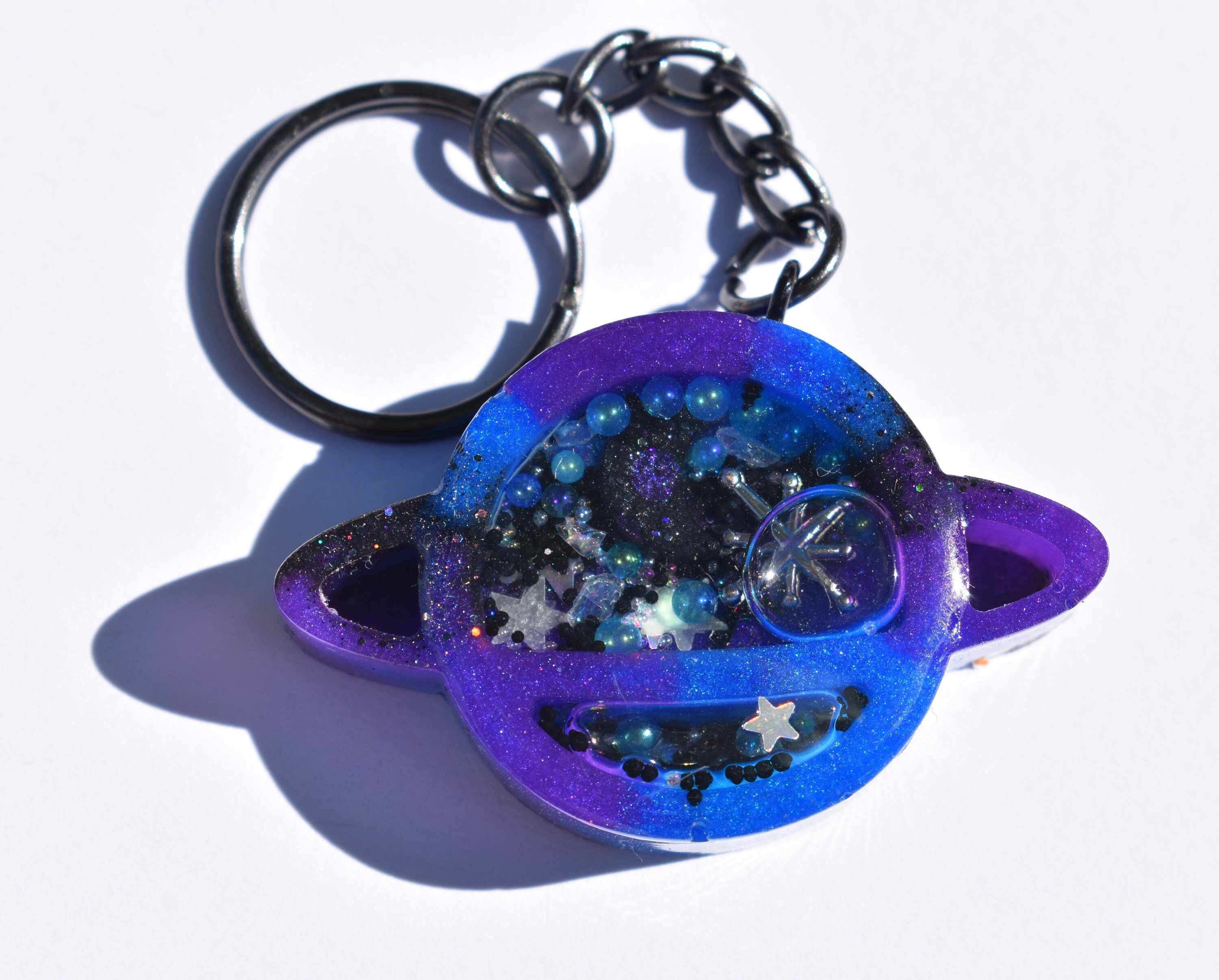Cosmic Planet Shaker Keychains Space Saturn Planet With Stars Fidget ...