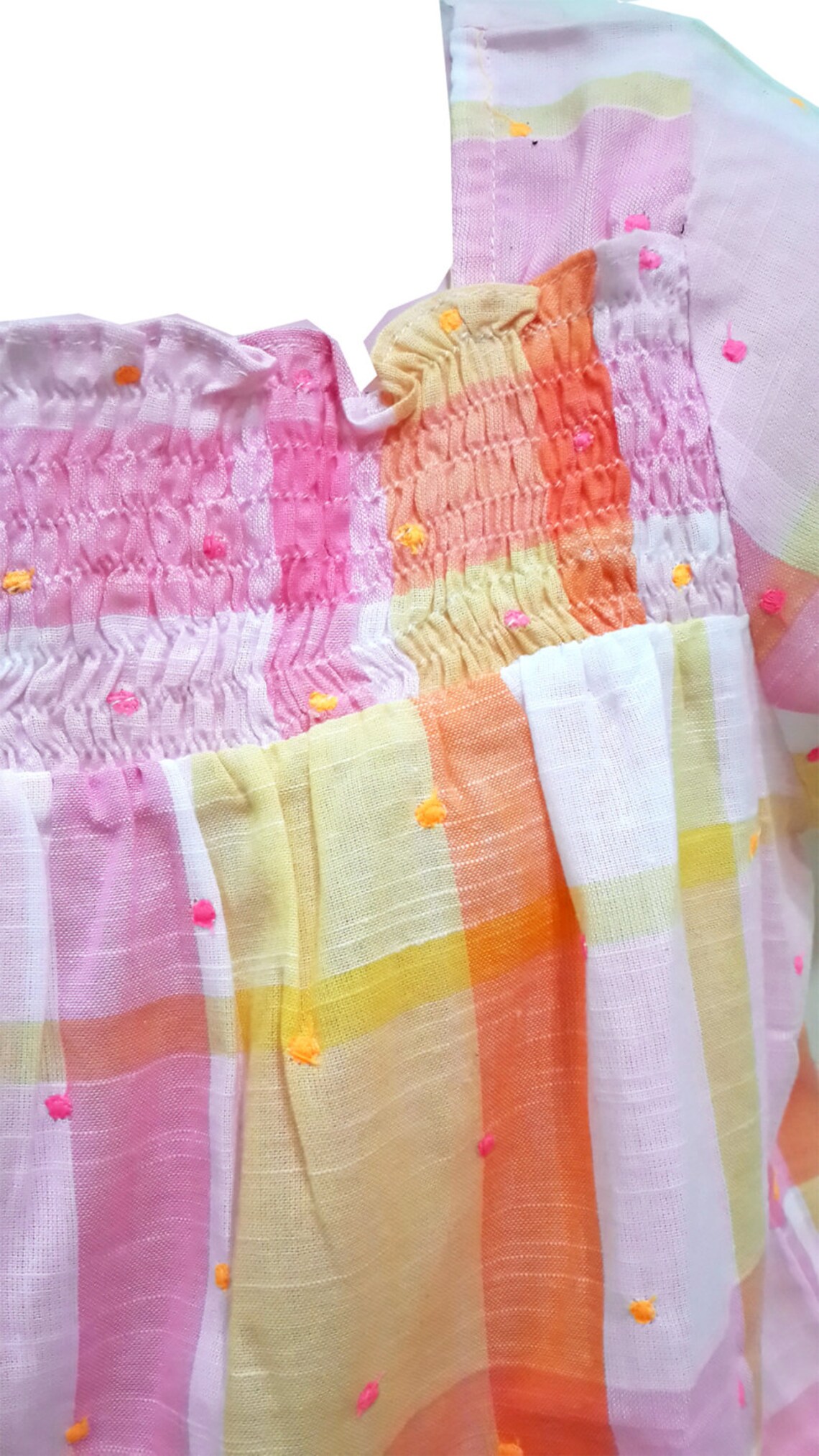 Acid Colors Checkered Top for Girls, Summer Girl's Top, Pink, Yellow ...