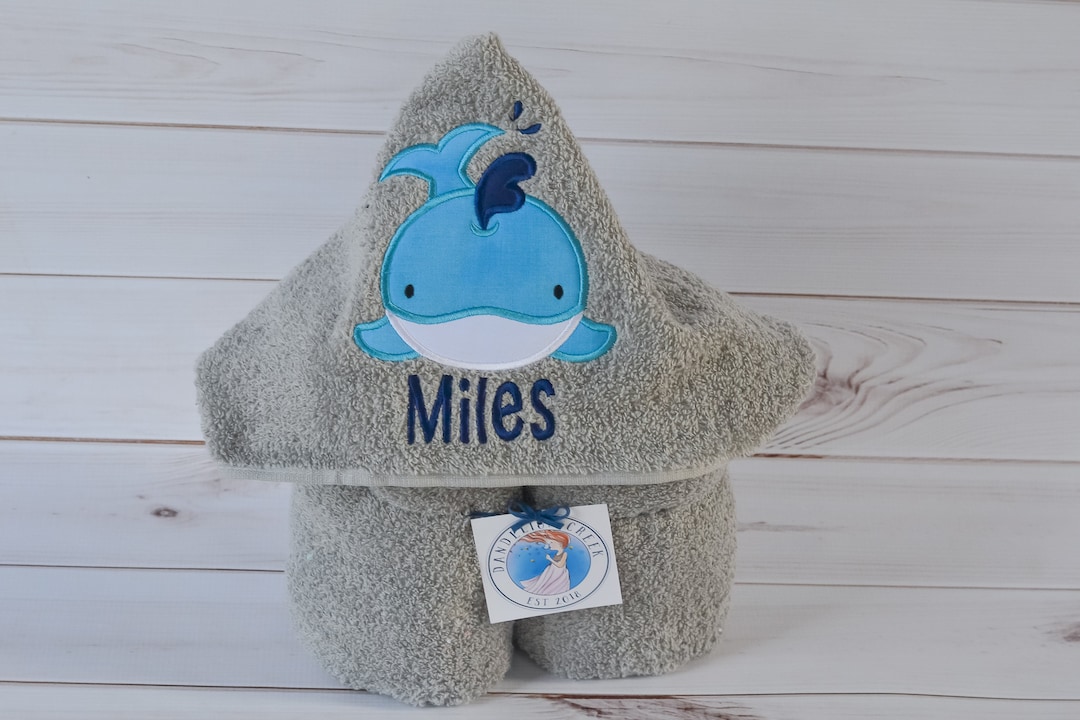 Hooded Towel - Whale Towel - Personalized Towels for Kids - Kids Beach ...