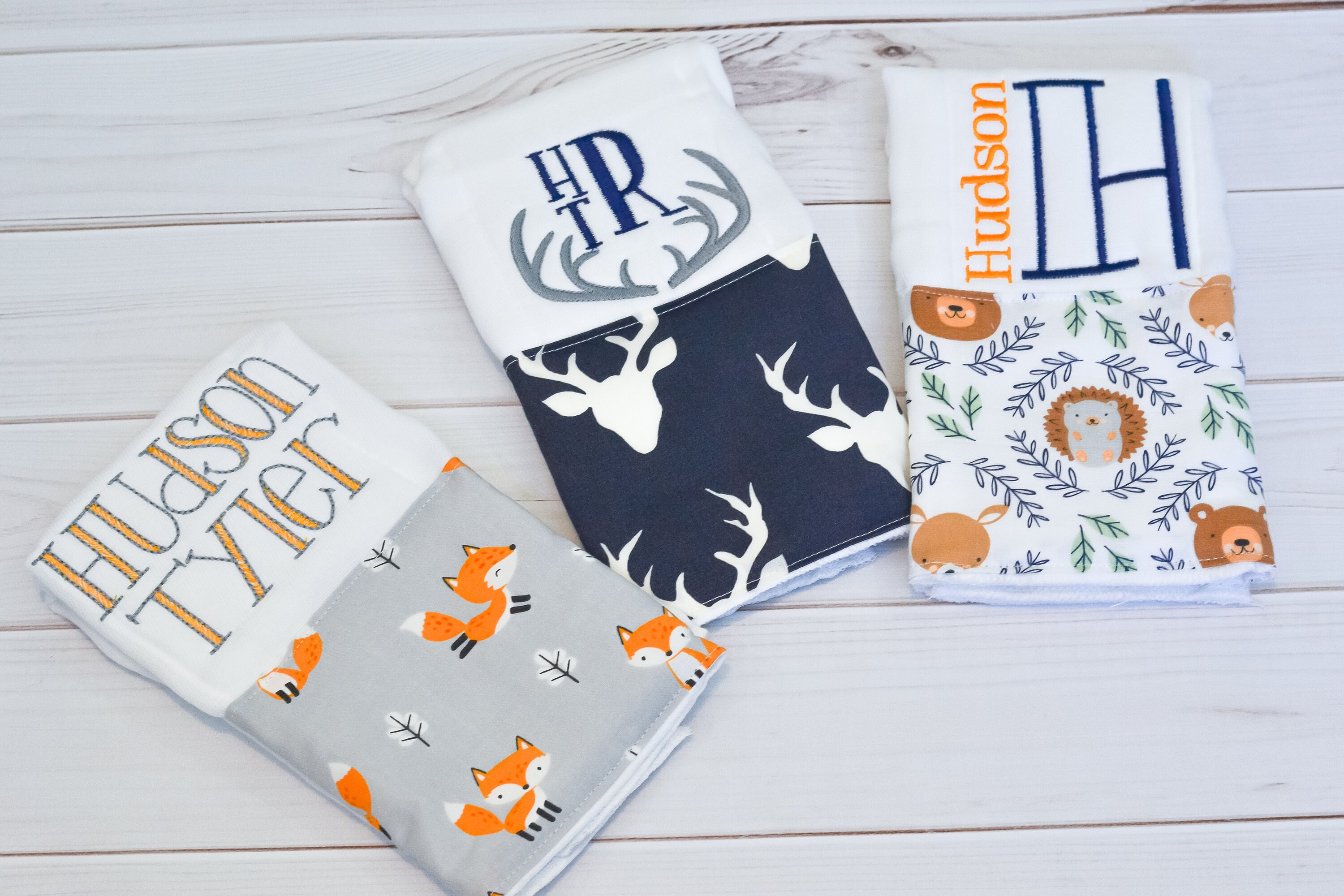 Burp Cloths Baby Boy Burp Cloths Fox Burp Rags Deer Baby | Etsy