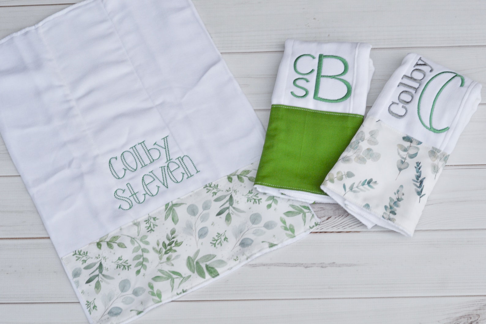 Burp Cloths Baby Boy Burp Cloth Botanical Burp Rags - Etsy