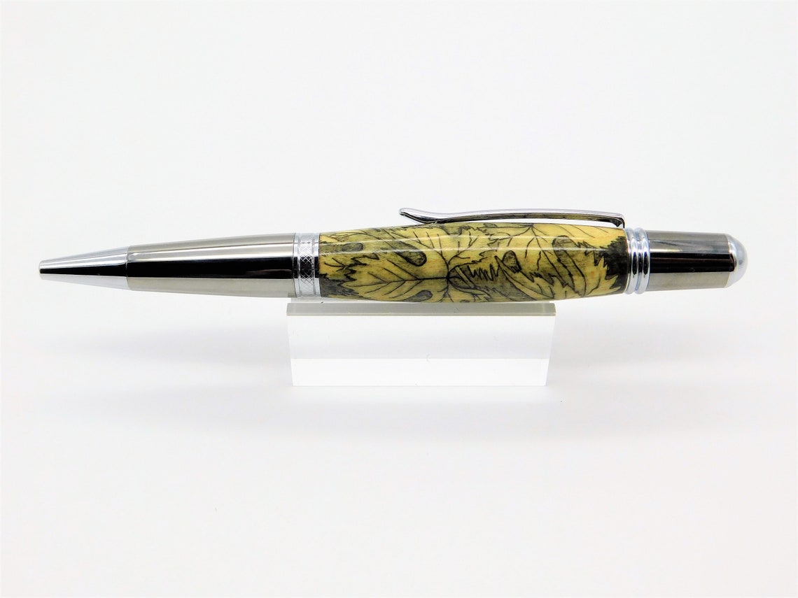 Hand-turned and Hand-drawn Ballpoint Pen "vite" - Etsy