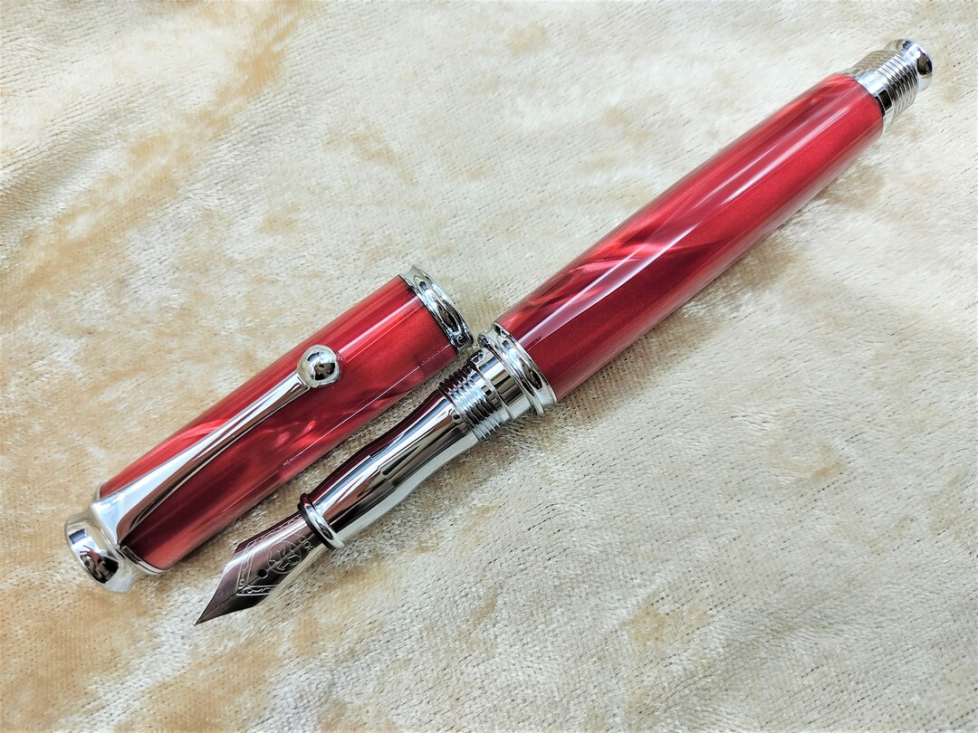 Fountain Pen Bottegando Italia Pearly Red Kirinite - Etsy