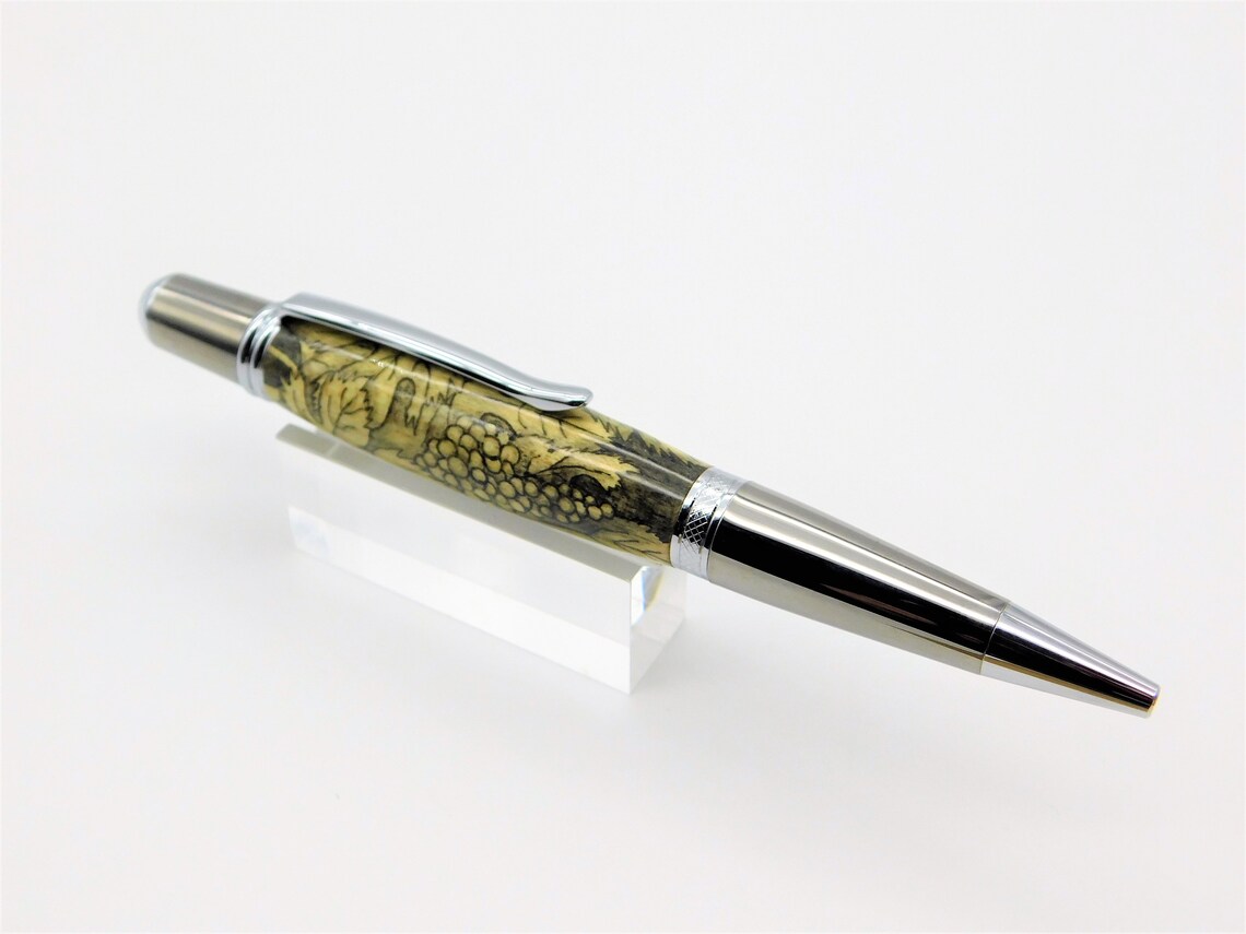 Hand-turned and Hand-drawn Ballpoint Pen "vite" - Etsy