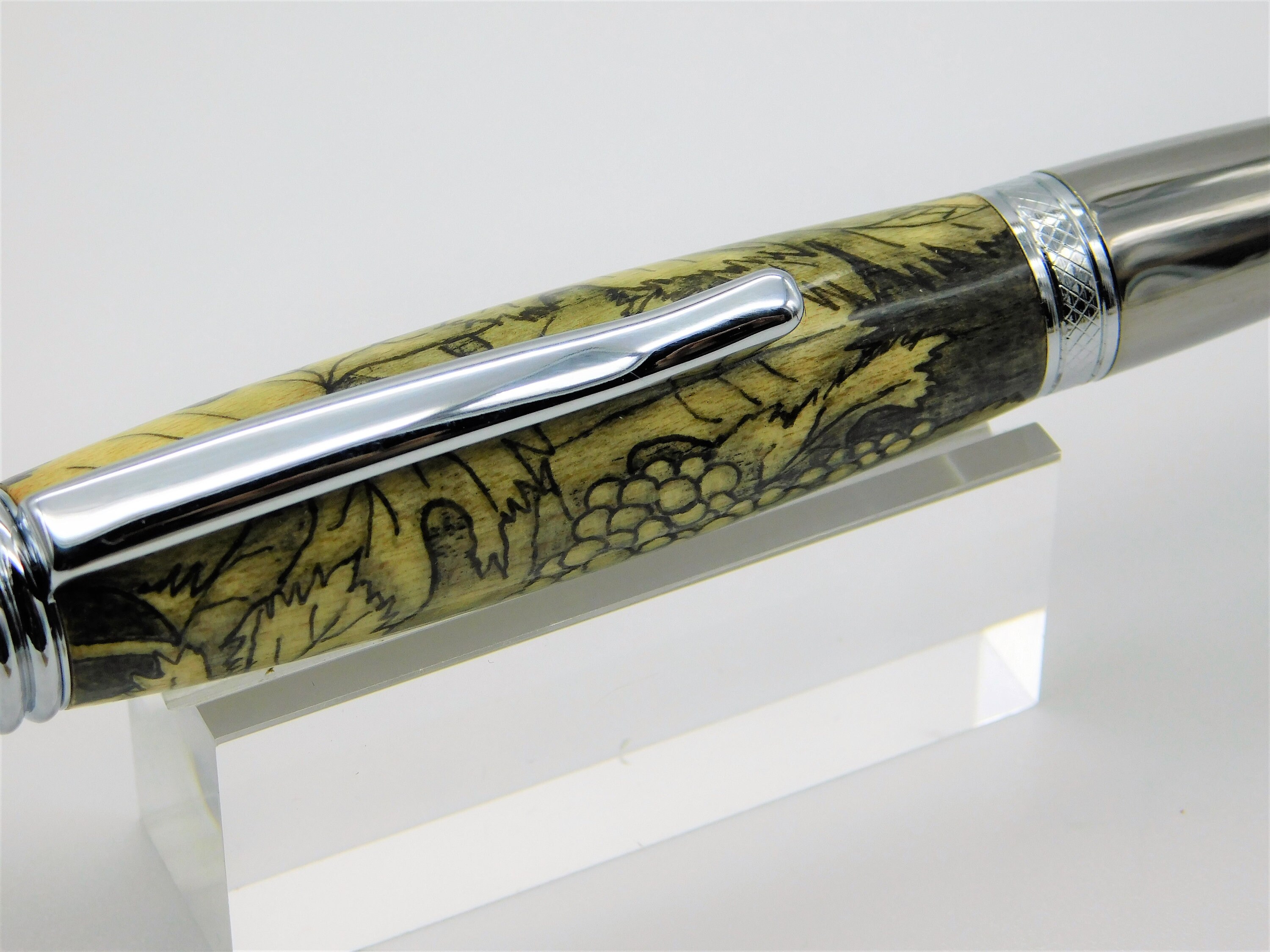 Hand-turned and Hand-drawn Ballpoint Pen "vite" - Etsy