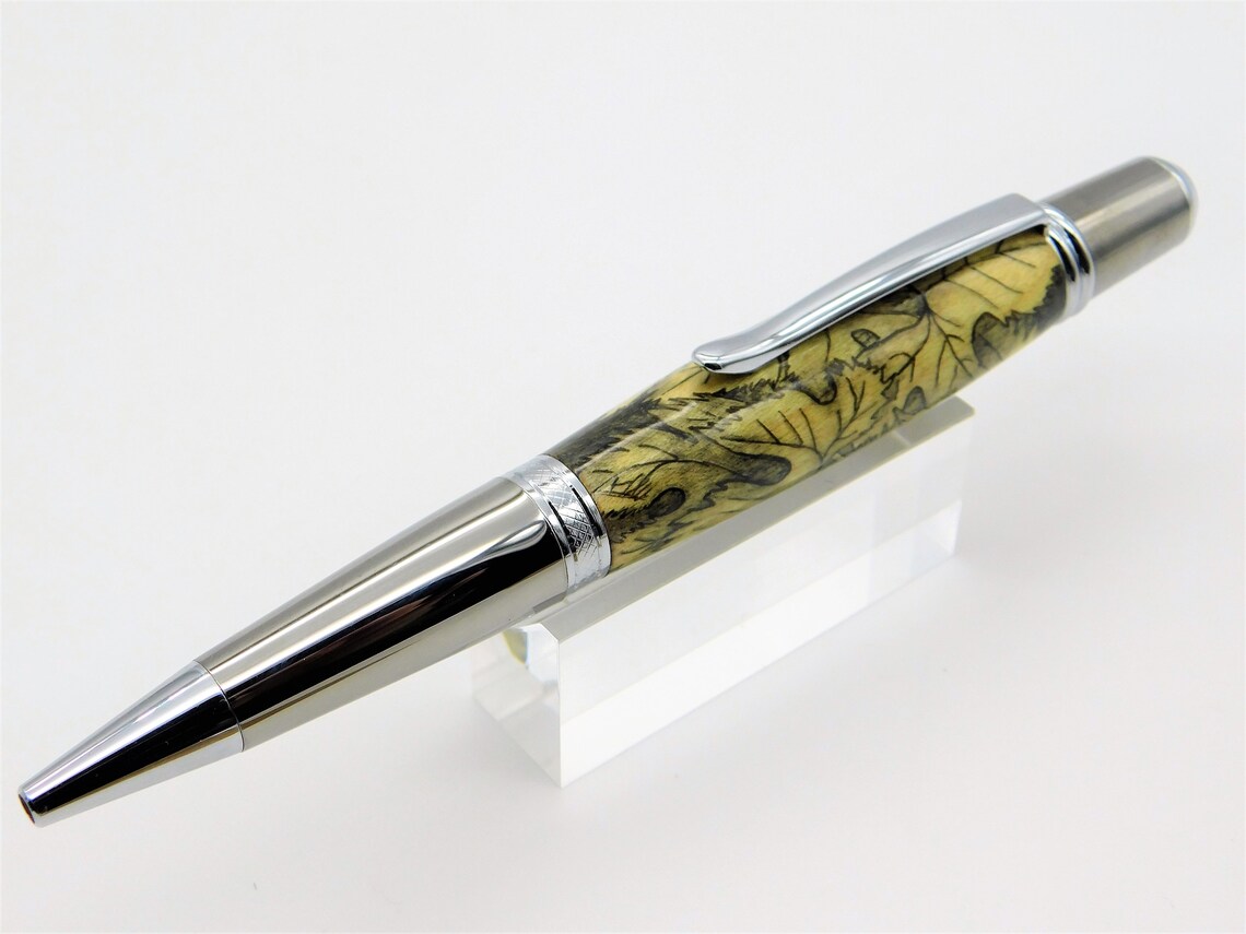 Hand-turned and Hand-drawn Ballpoint Pen "vite" - Etsy