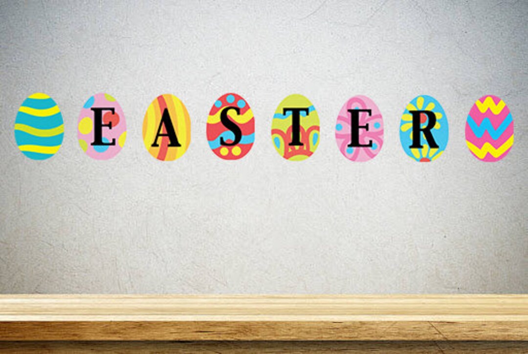 Easter Egg Banner Printable Banner 8.5 X 11 - Etsy