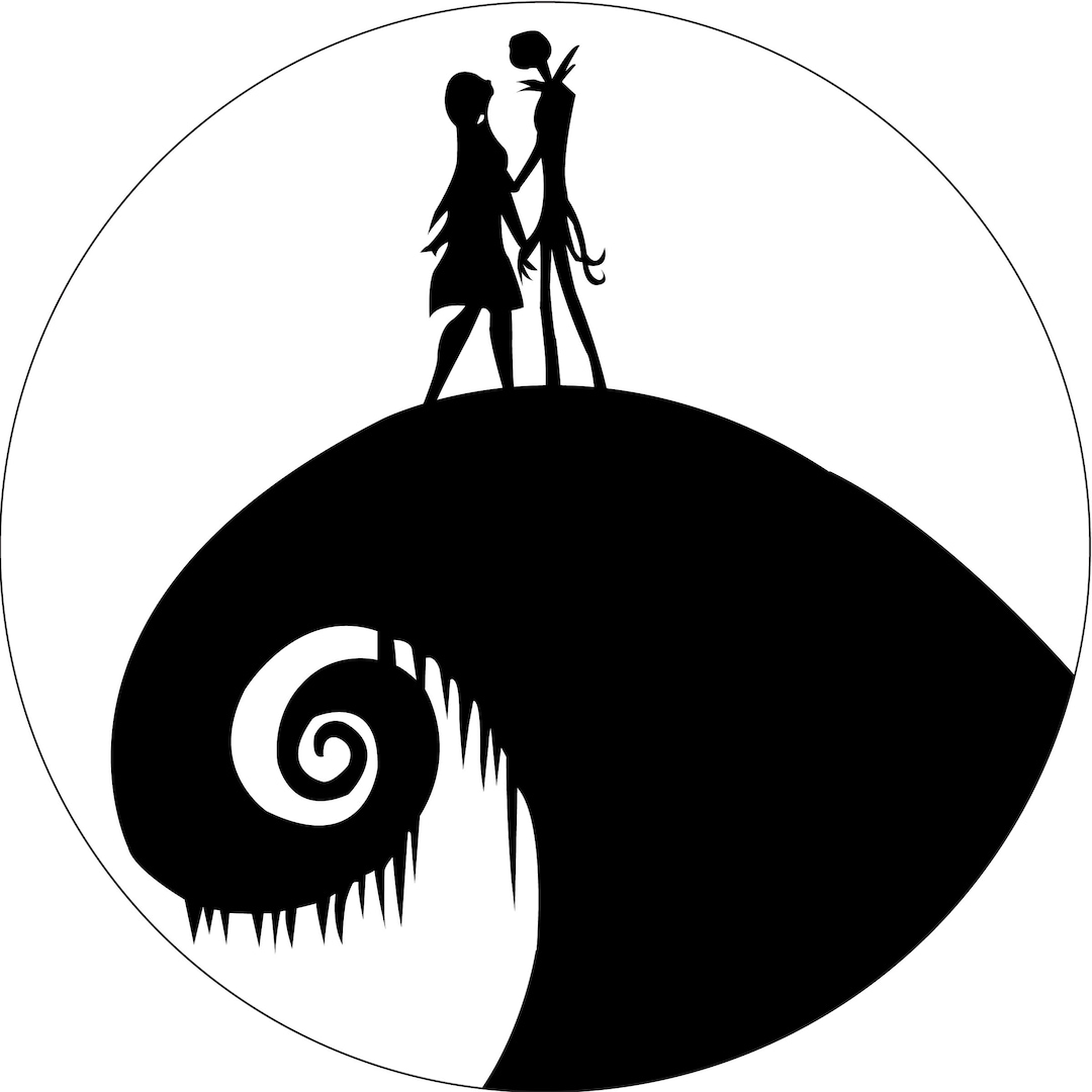 Outline of Jack and Sally PNG File - Etsy