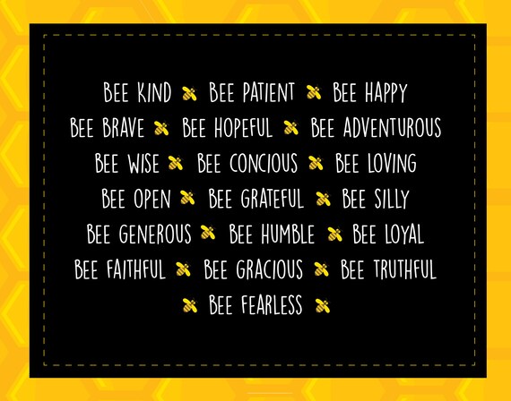 BEE Sign Printable | Etsy