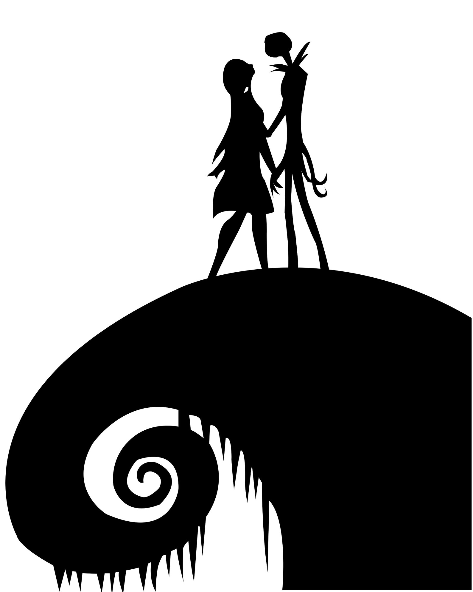 Outline of Jack and Sally Pdf, Svg, Dxf and Png File - Etsy