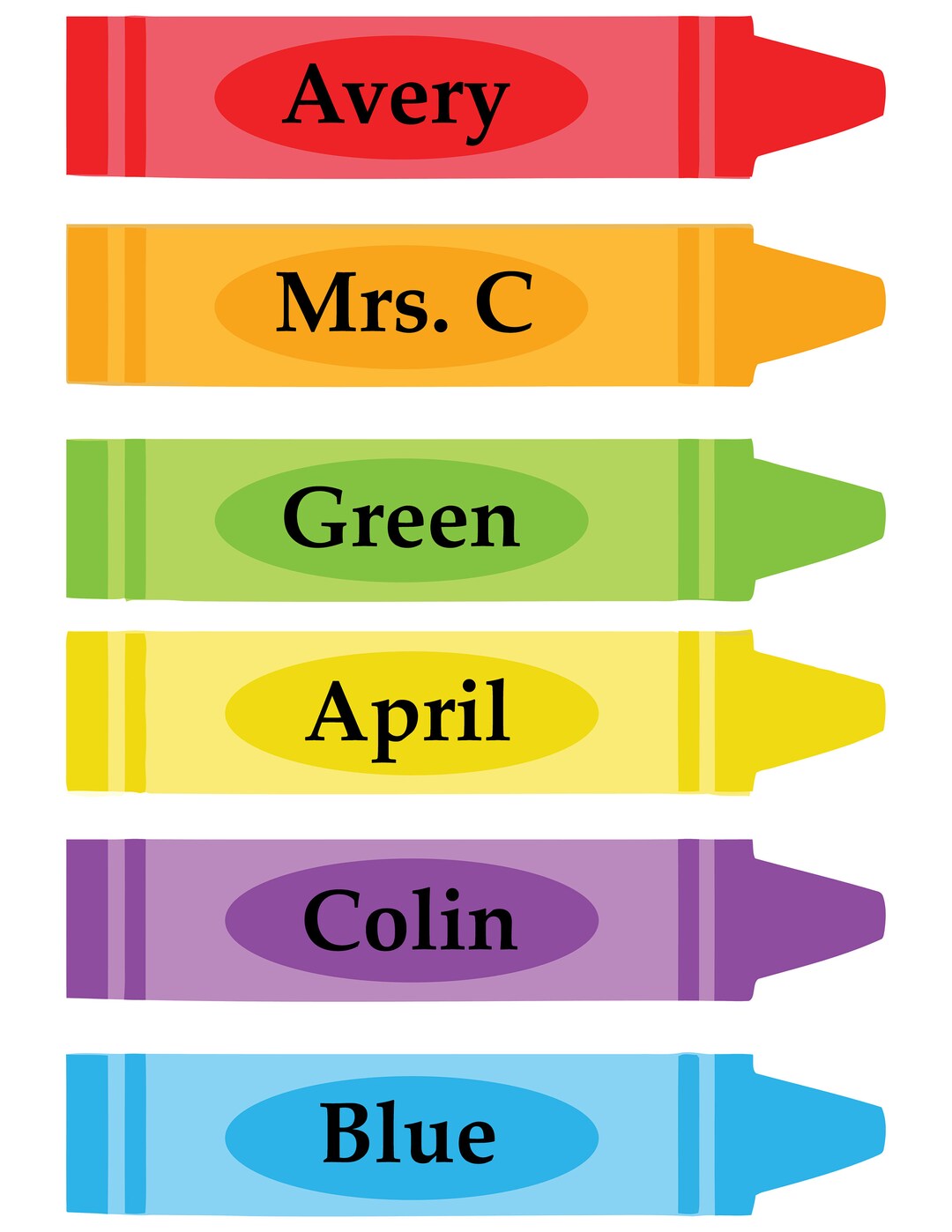Back to School Printable Crayons - Etsy