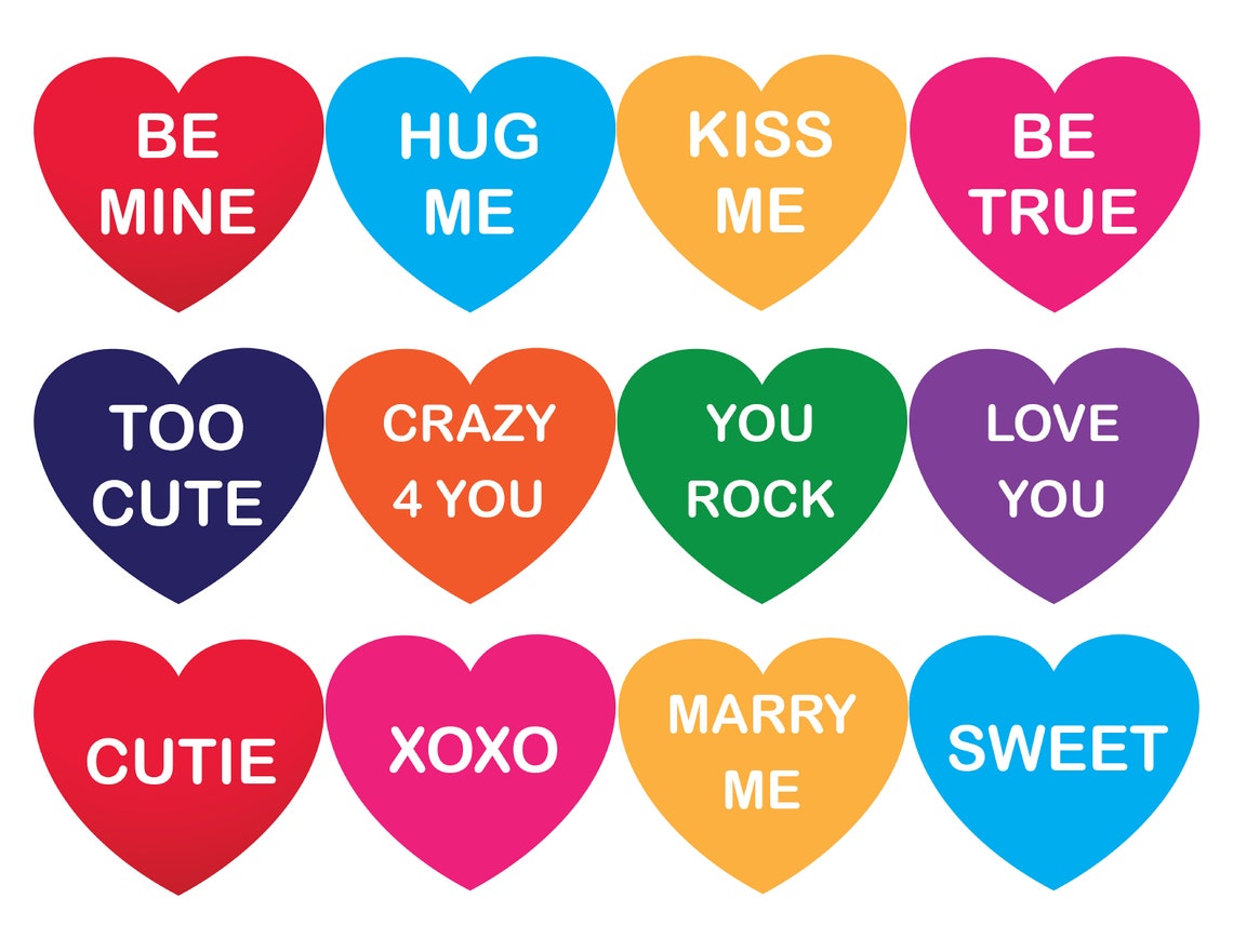 Conversation Hearts Printable Decor - Etsy